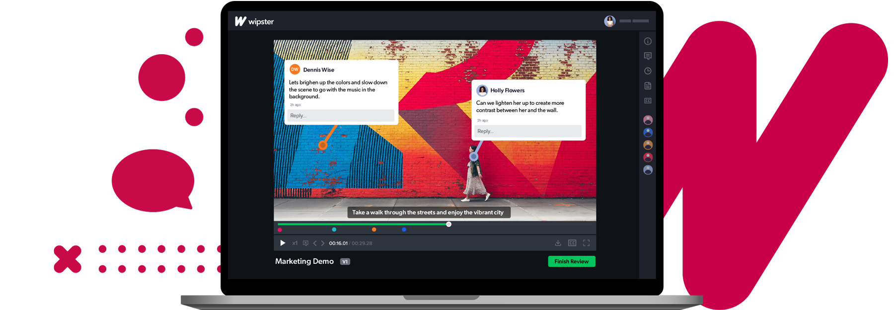 Easy and intuitive video review and approve proofing software features